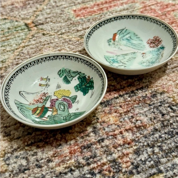 Kitchen | Vintage Asian Art Hanging Wall Display Small Plate Dip Dish ...